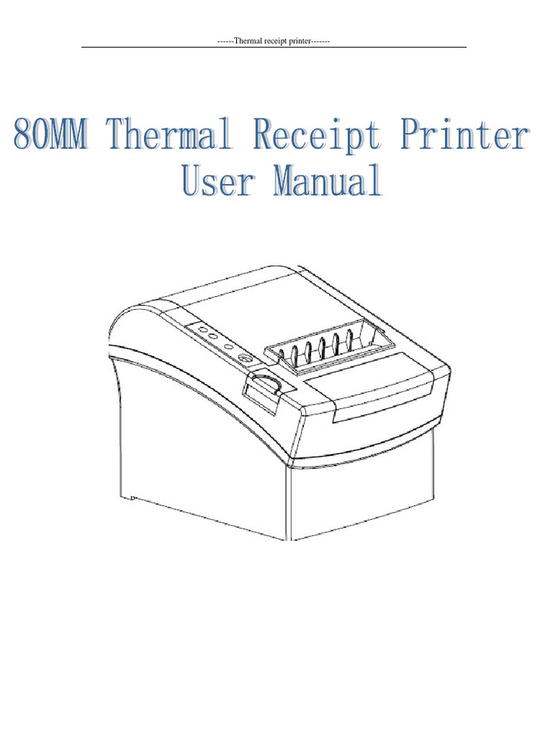 Thermal Receipt Printer Guide | PDF | Printer (Computing) | Power Supply