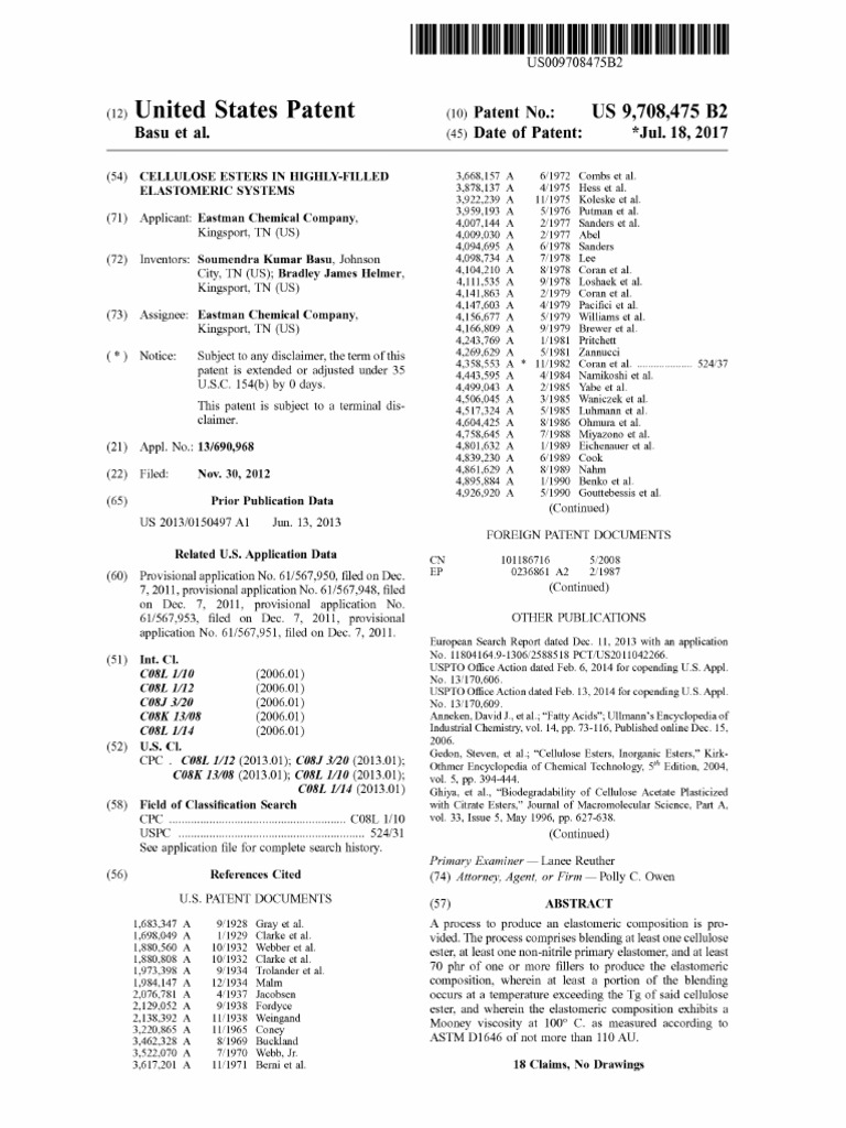 US9708475 | PDF | Provisional Application | United States Patent And ...
