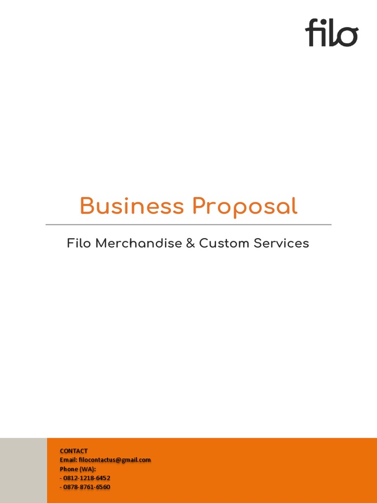 Proposal Kerjasama Filo Merchandise | PDF | Bisnis