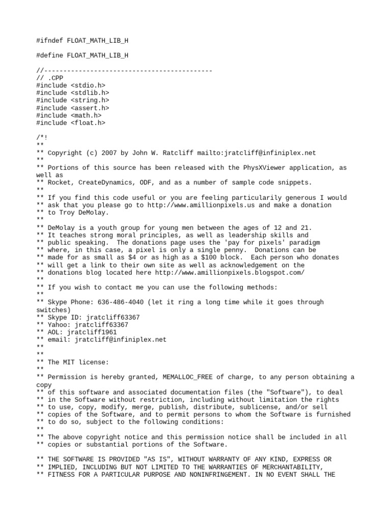 Float Math Pdf Geometry Mathematical Objects