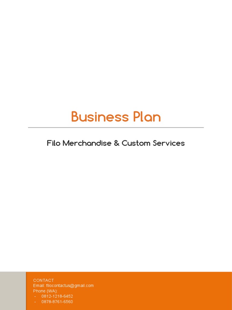 FILO Business Plan | PDF | Karier & Perkembangan | Bisnis