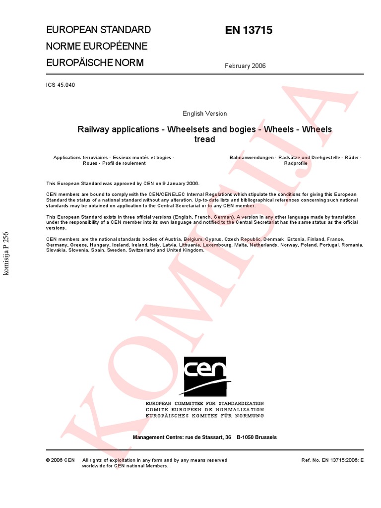 Komisija: European Standard Norme Européenne Europäische Norm | PDF ...
