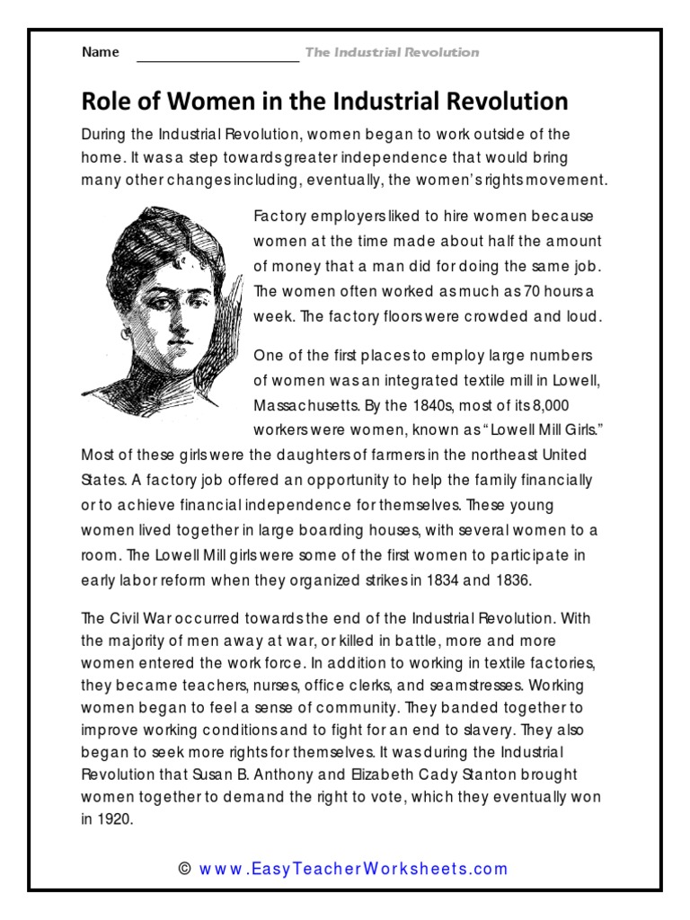 Role of Women in The Industrial Revolution | PDF | Social Science