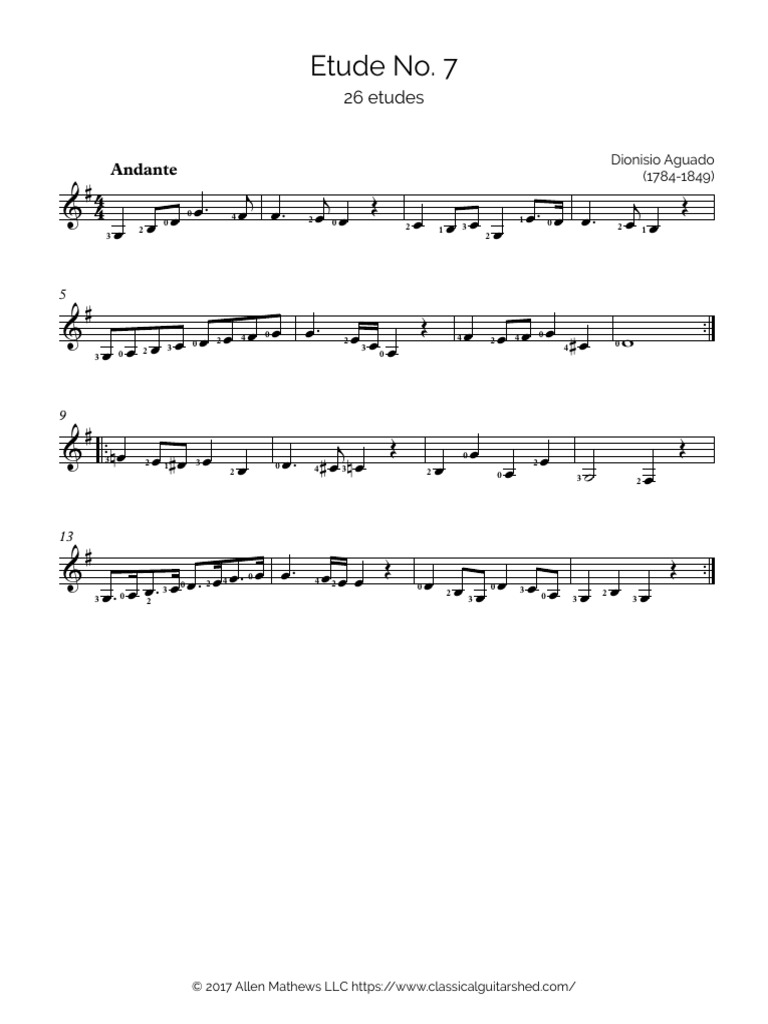 D.Aguado 26 Etudes No 7 Complete | PDF