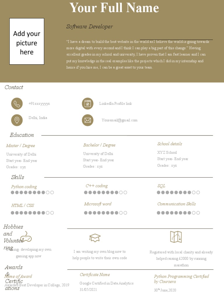 CV Template With No Experience | PDF | Software | Software Engineering