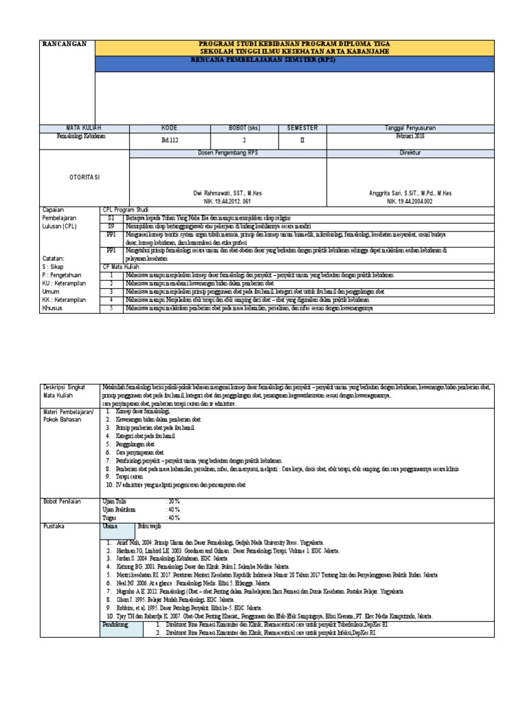 RPS Farmakologi 1 | PDF
