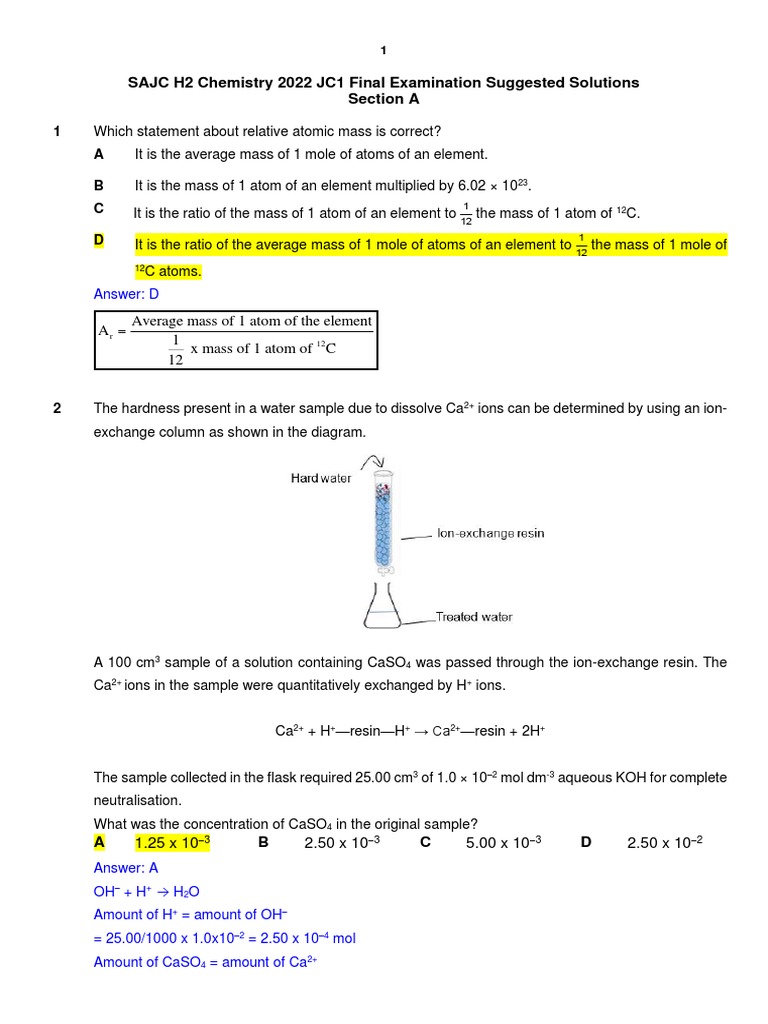 2022 SAJC H2 Chem Solutions | PDF | Chemical Bond | Chemical Polarity 2022 SAJC H2 Chem Solutions | PDF | Chemical Bond | Chemical Polarity