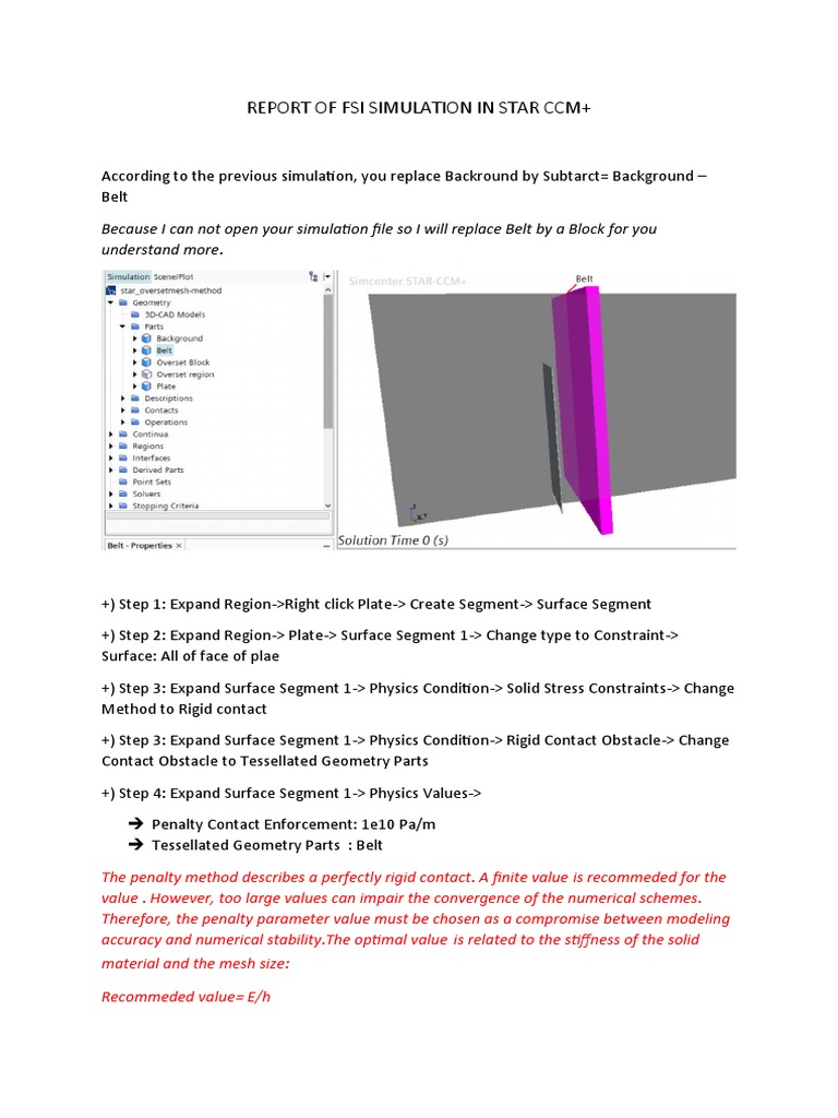 Report of Fsi Simulation in Star CCM | PDF