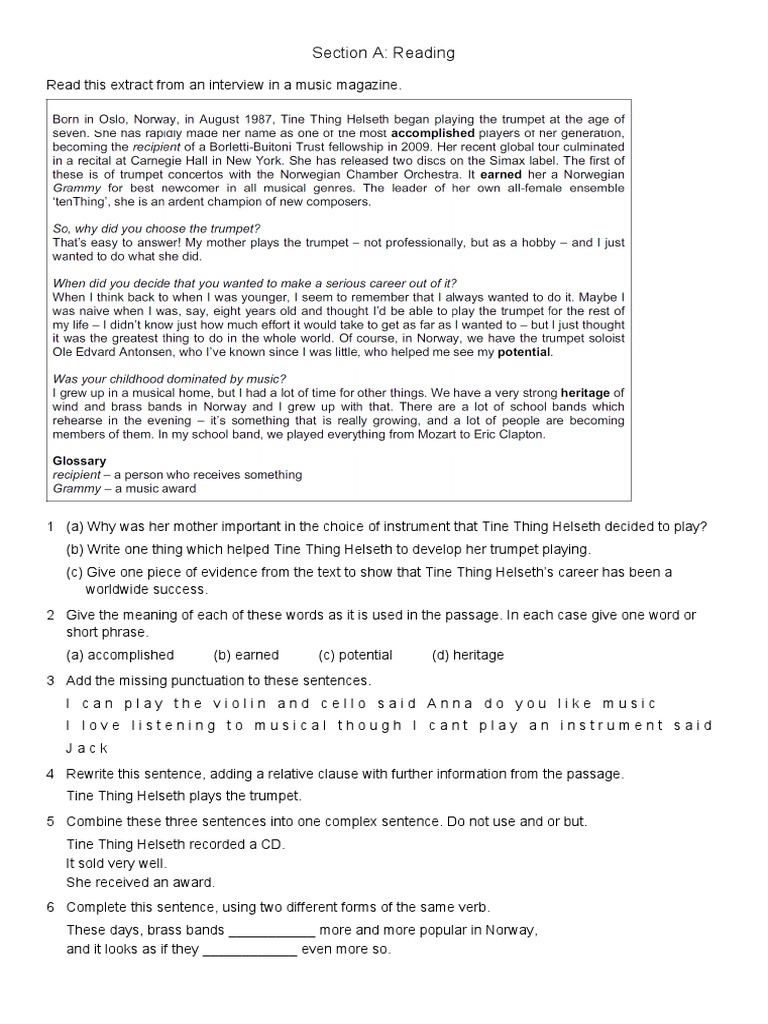 English Paper 1 | PDF