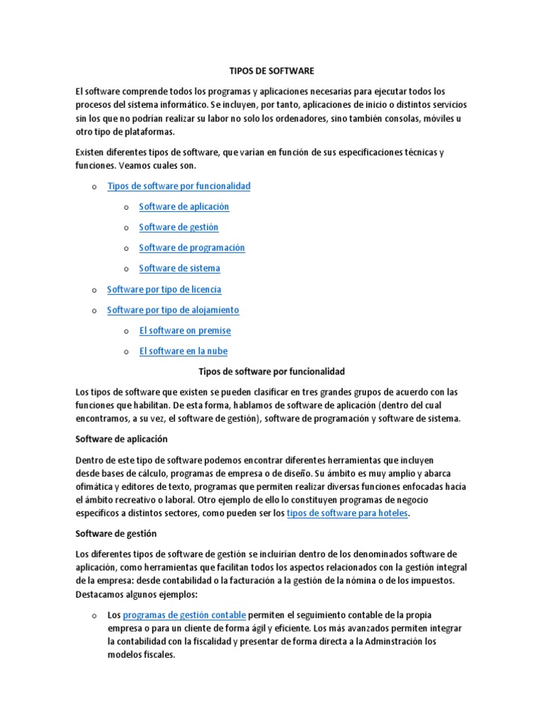 02 Tipos De Software Pdf Software Software De La Aplicacion 3241