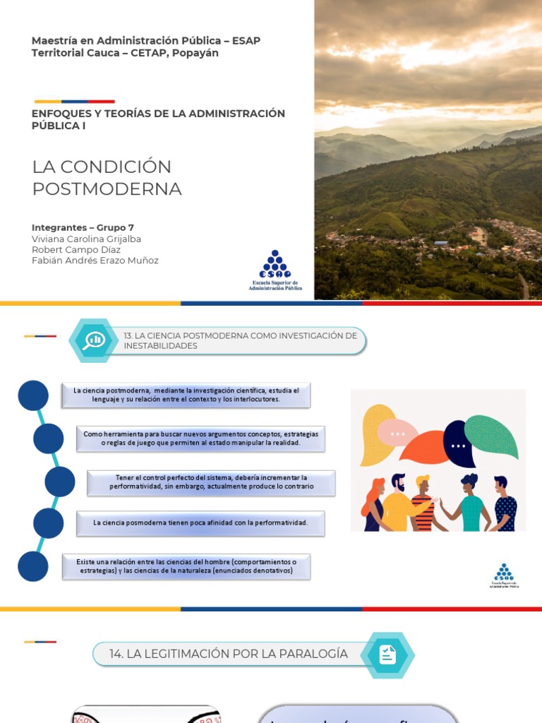 Presentación LA CONDICIÓN POSTMODERNA - Cap 13 y 14 | PDF | Jean ...