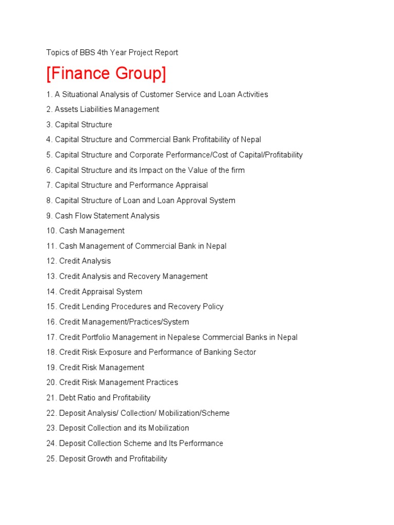 Finance Group | PDF | Career & Growth | Finance & Money Management