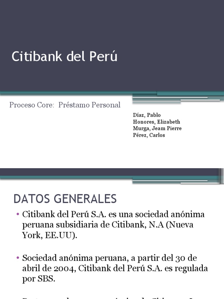 Préstamos Personales en Citibank Perú | PDF | Bancos | Citibank