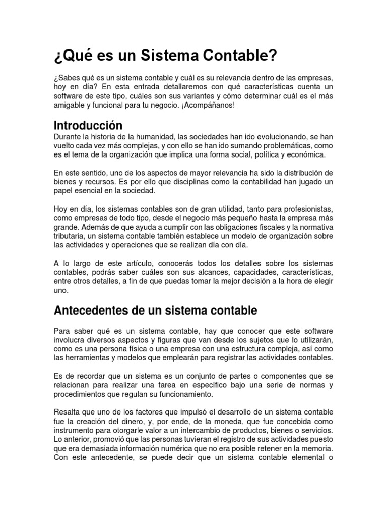 Qué Es Un Sistema Contable | PDF | Contabilidad | Libros rápidos