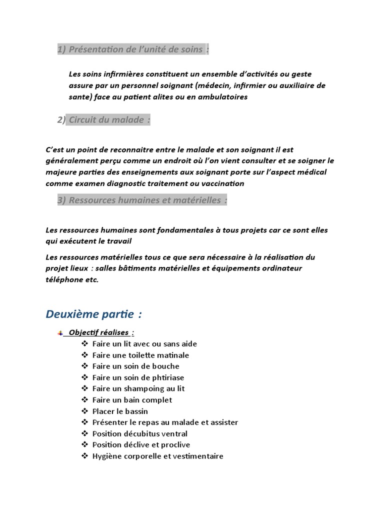Rapport de stage infirmier à l'hôpital | PDF | Allaitement ...