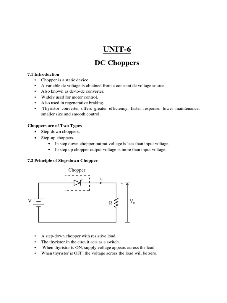 DC Chopper Unit Overview and Principles | PDF | Inductor | Inductance