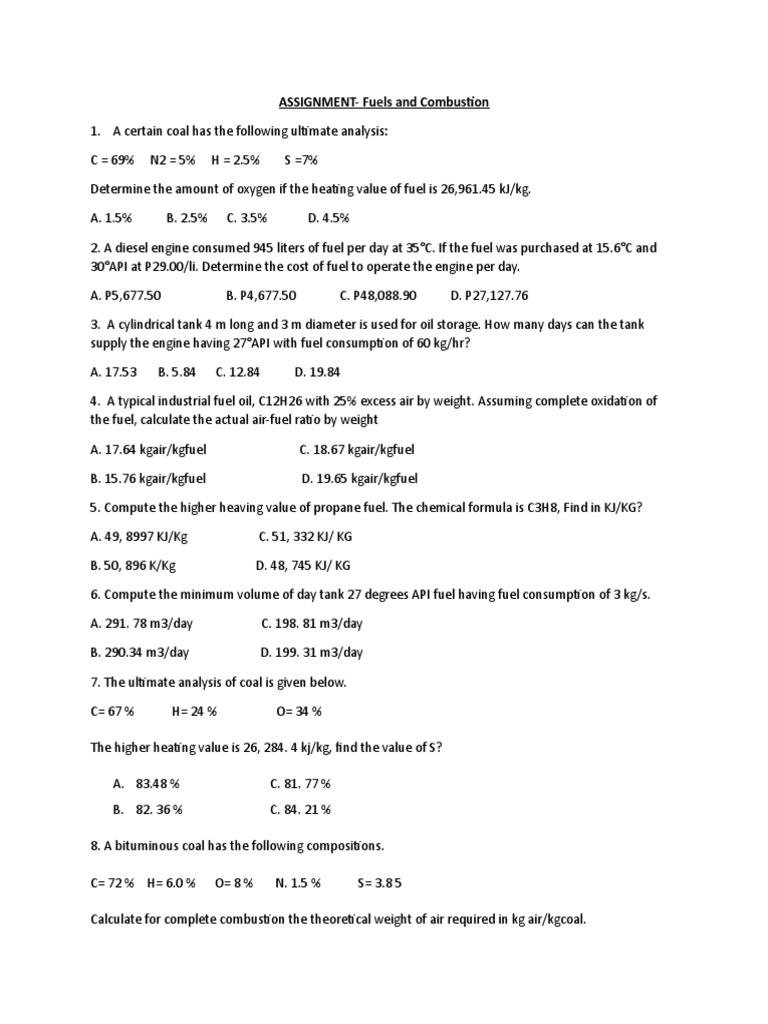 ASSIGNMENT Fuels | Download Free PDF | Fuels | Propane