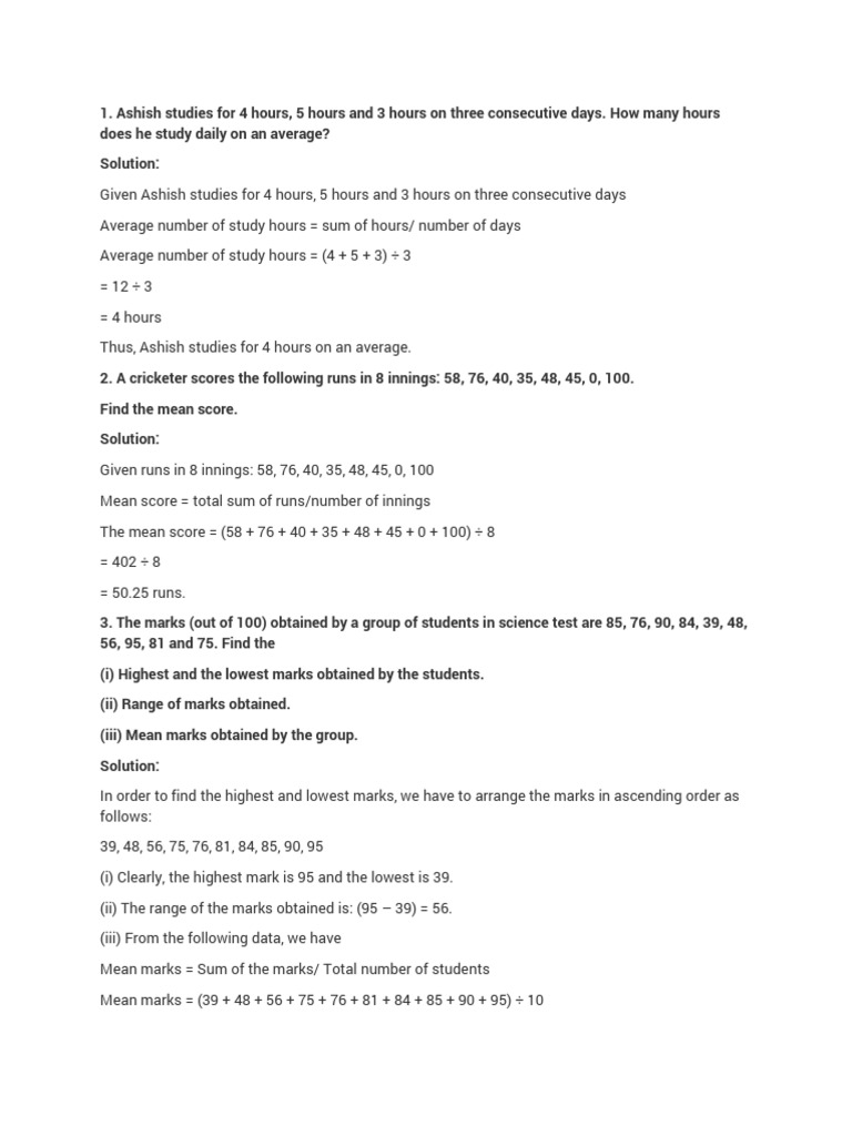 Analyzing Averages: Solving a Variety of Word Problems Involving the ...