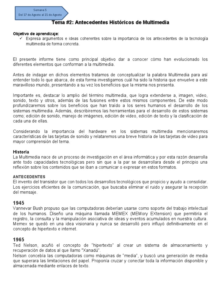 Tema 2 de Multimedias | PDF | Multimedia | Hipertexto