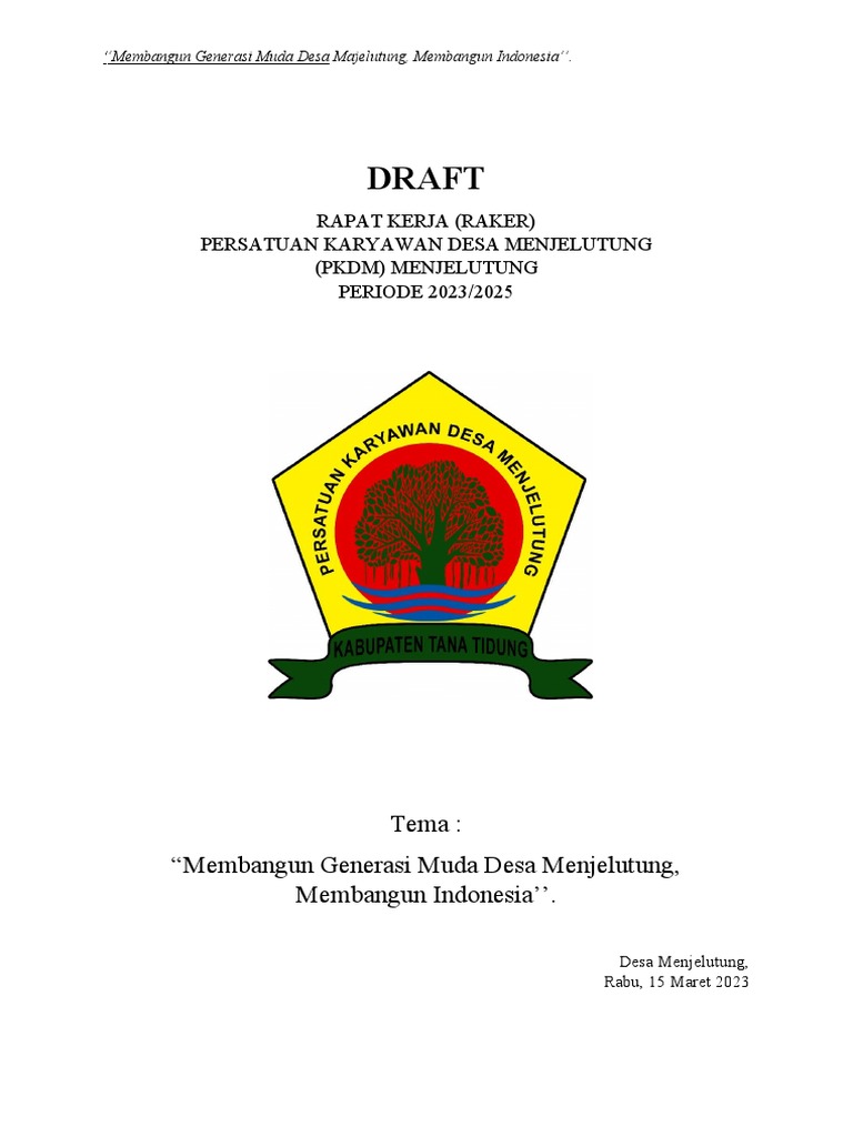 Draft Raker Organisasi PKDM | PDF