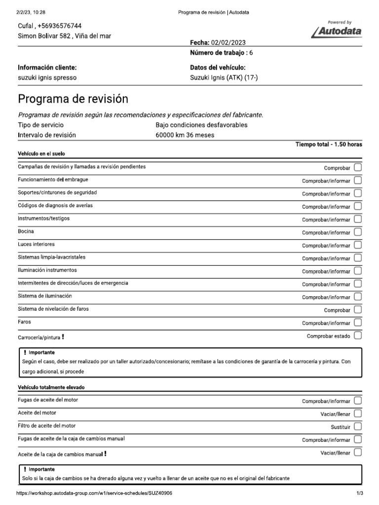 Ignis (Spresso 60.000km) | PDF