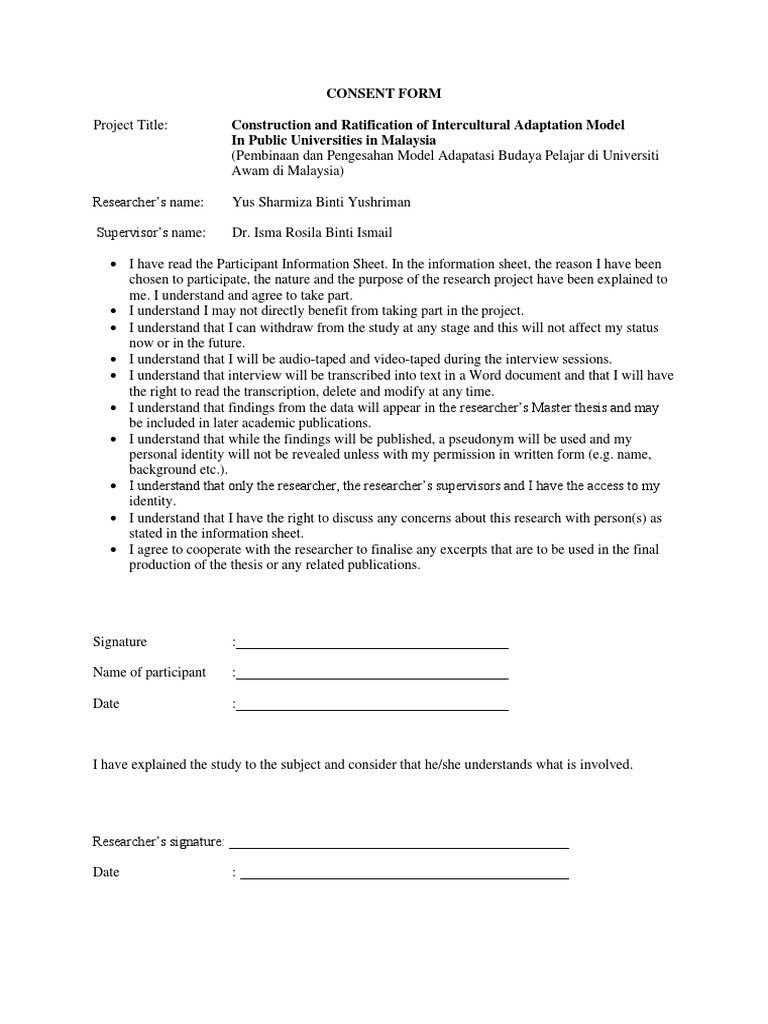 Informed Consent Form | PDF