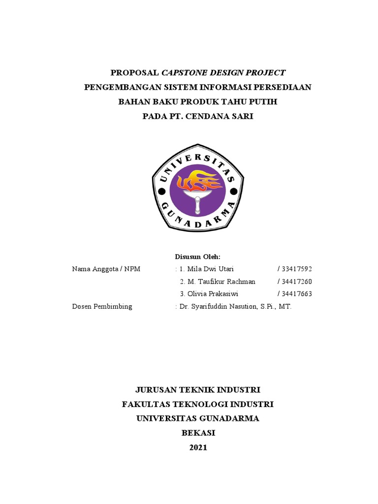 Proposal CDP1 - Kelompok Perancangan Si Inventory - Pak Syarifuddin | PDF