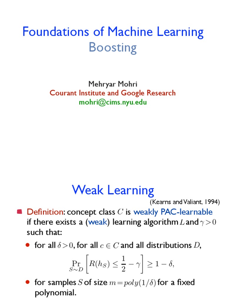 Foundations of Machine Learning: Boosting | Download Free PDF | Theoretical Computer Science ...