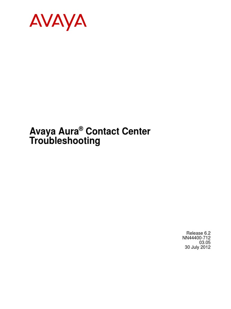 Avaya Aura Contact Center Troubleshooting | PDF | Computer Network ...