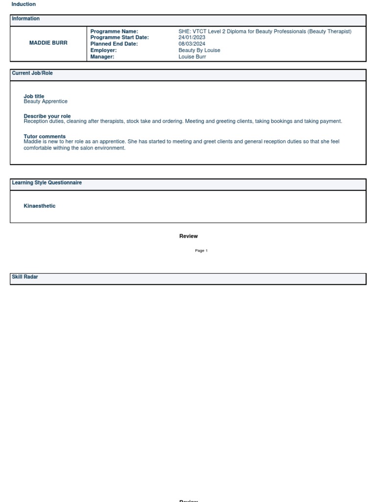 Review Template | PDF | Apprenticeship | Educational Technology