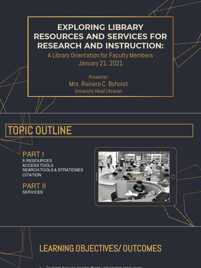 Exploring Library Resources and Services For Research and Instruction | PDF | Libraries ...