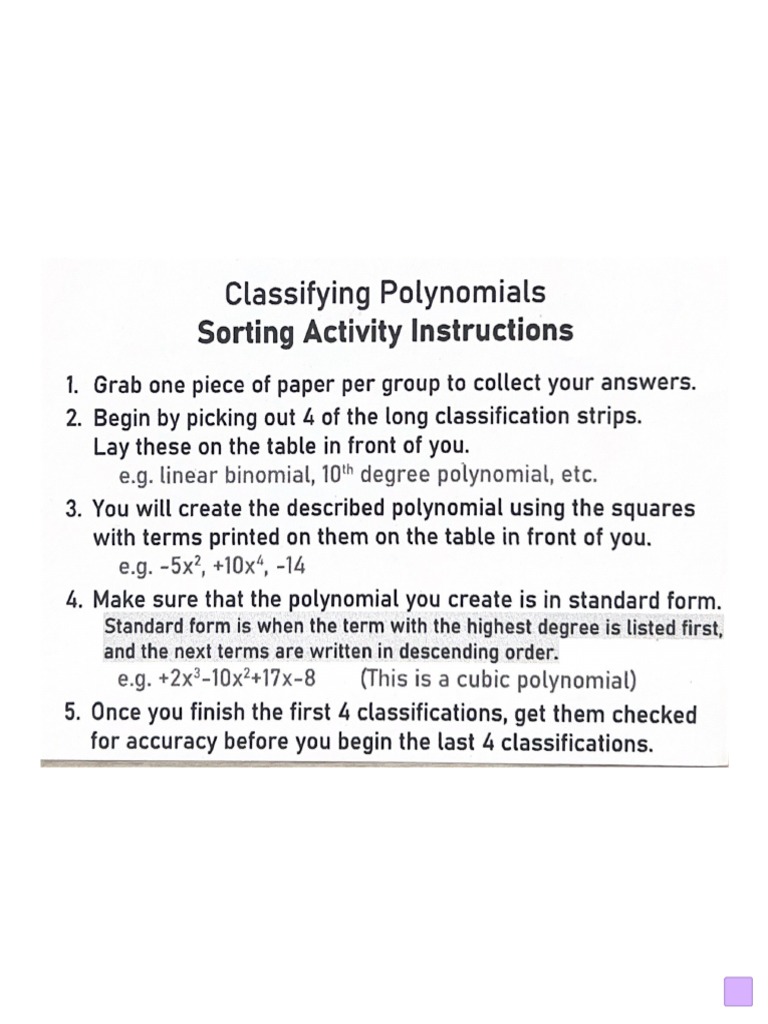 Classifying Polynomials | PDF
