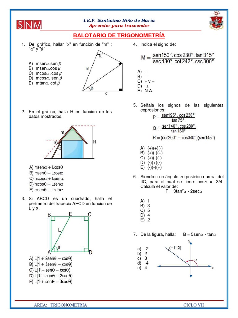 Sin Título | PDF | Trigonometría | Geometría Elemental