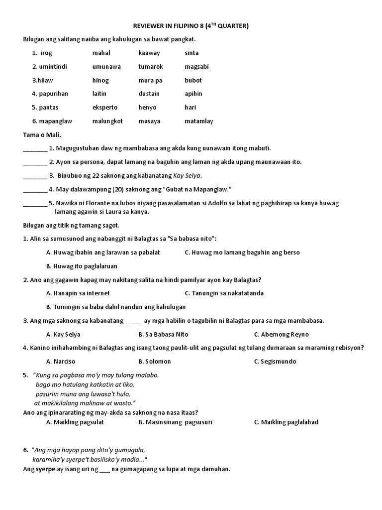 FILIPINO 8-q4 | PDF