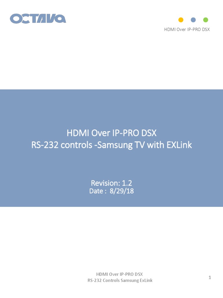 HDMI Over IP RS 232 Control For Samsung Exlink PRO DSX | PDF | Hdmi ...