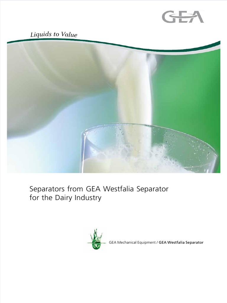Separators From GEA Westfalia Separator For The Dairy Industry ...