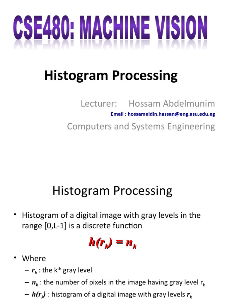05 - Histogram Processing | PDF | Probability Distribution | Statistics