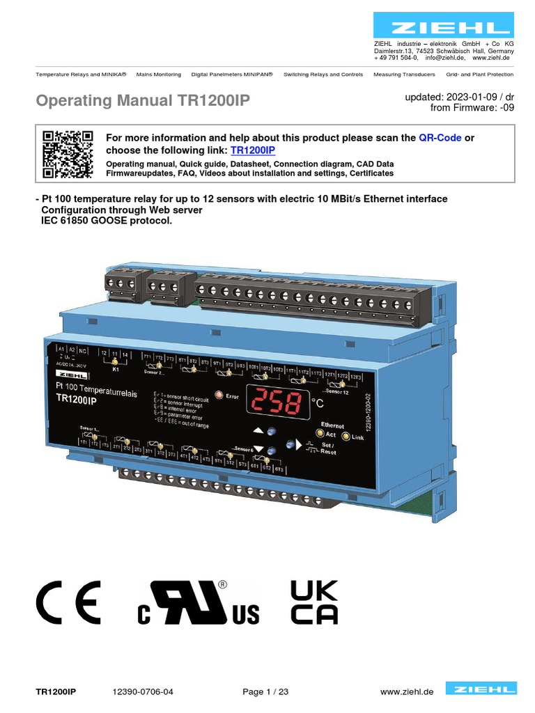 7XV5662-8AD10 Operating Manual Ziehl Tr1200IP 12390-0706-04 3 | PDF | Hypertext Transfer ...