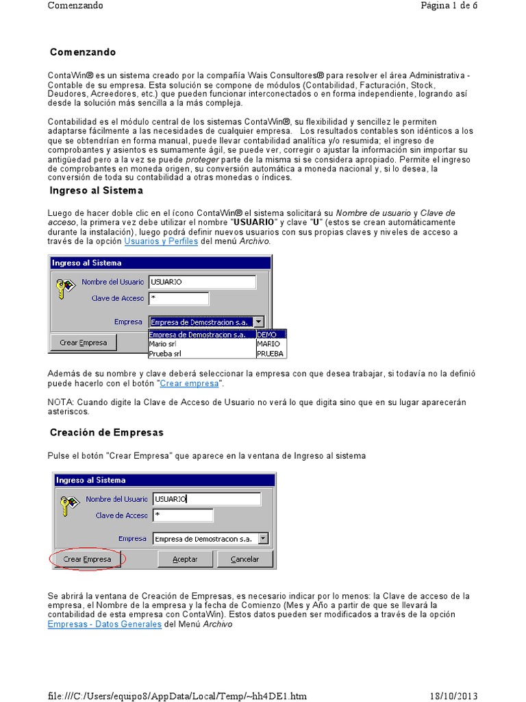 ContaWin - Comenzando | PDF | Contabilidad | Informática