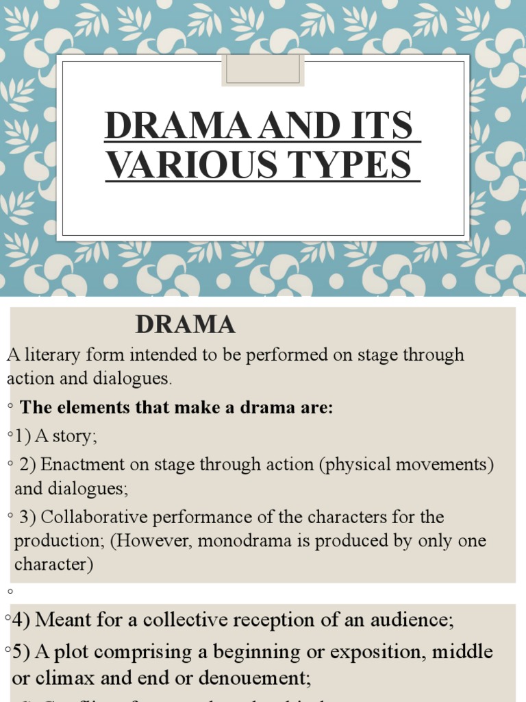 DRAMA and Its Various Types | PDF | Comedy | Tragedy