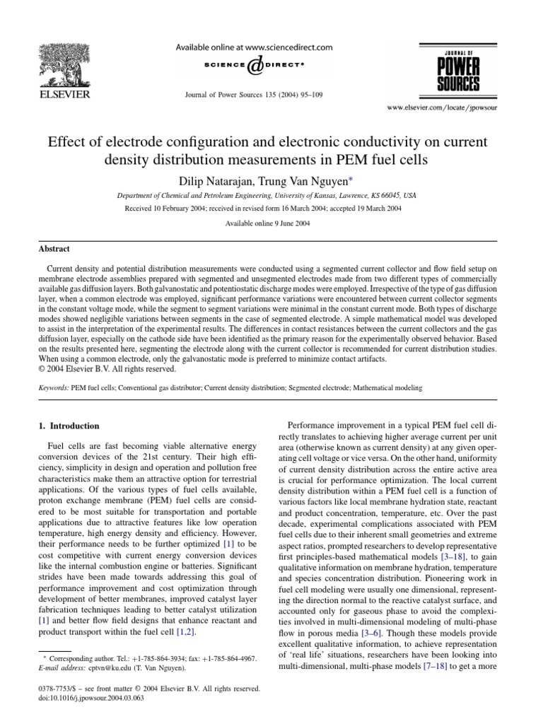 Effect of Consuctivity On Current Density | PDF | Fuel Cell | Electrode