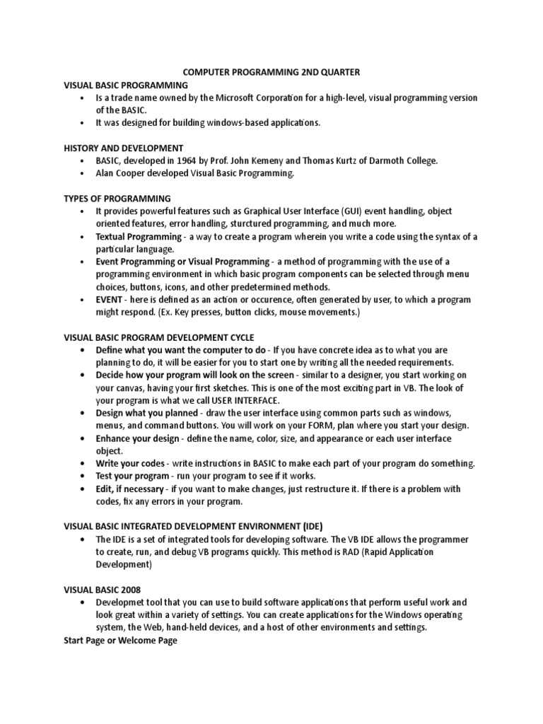Comprog 2nd Quarter Pdf Graphical User Interfaces Basic