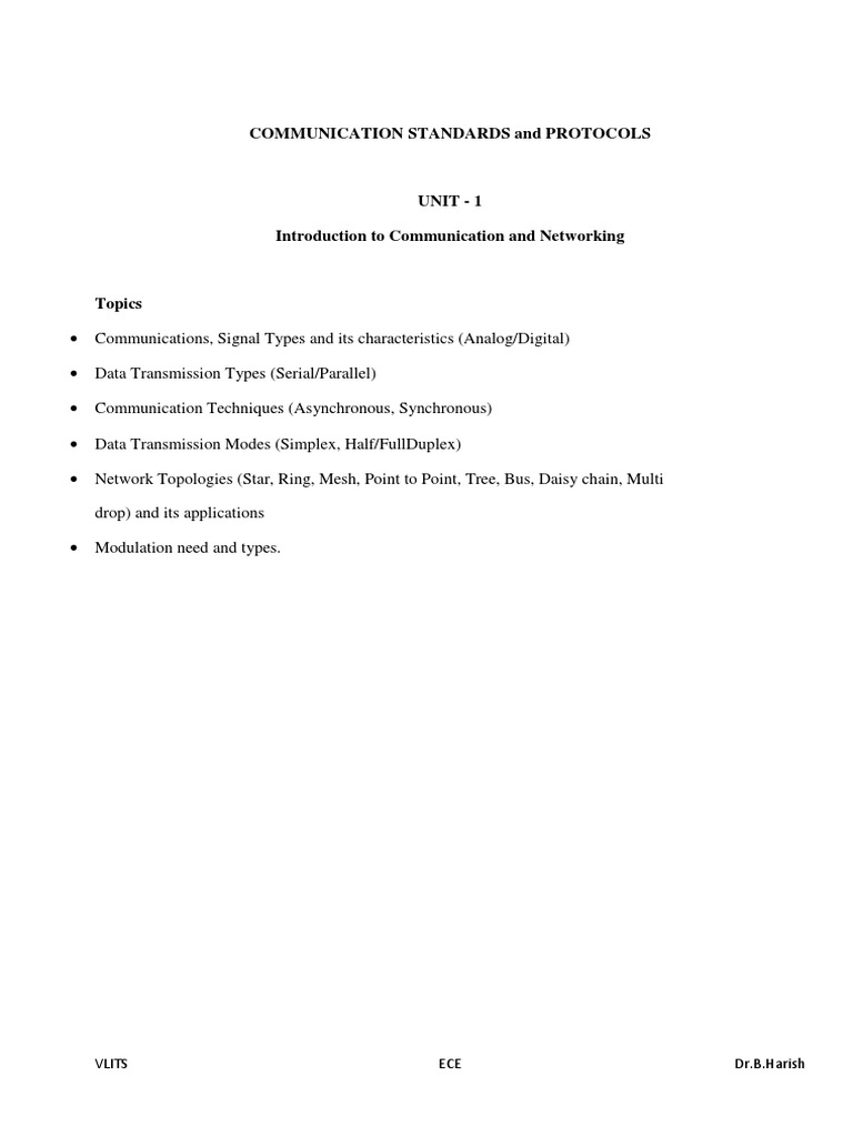CSP Unit 1 Material | PDF | Modulation | Network Topology