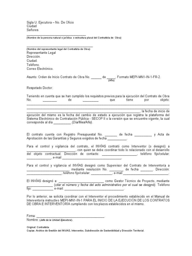 Mepi-Mn1-In-1-Fr-2 Orden Inicio Cto Obra | PDF | Gobierno