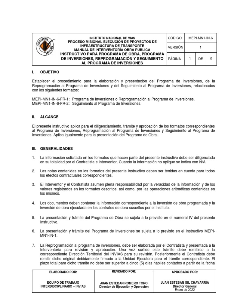 MEPI-MN1-IN-6 PROGRAMA DE INVERSIONES | PDF | Multa (pena) | Gestión de registros