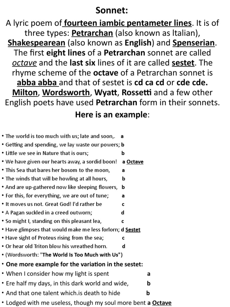 Sonnet | PDF | Sonnets | Poems