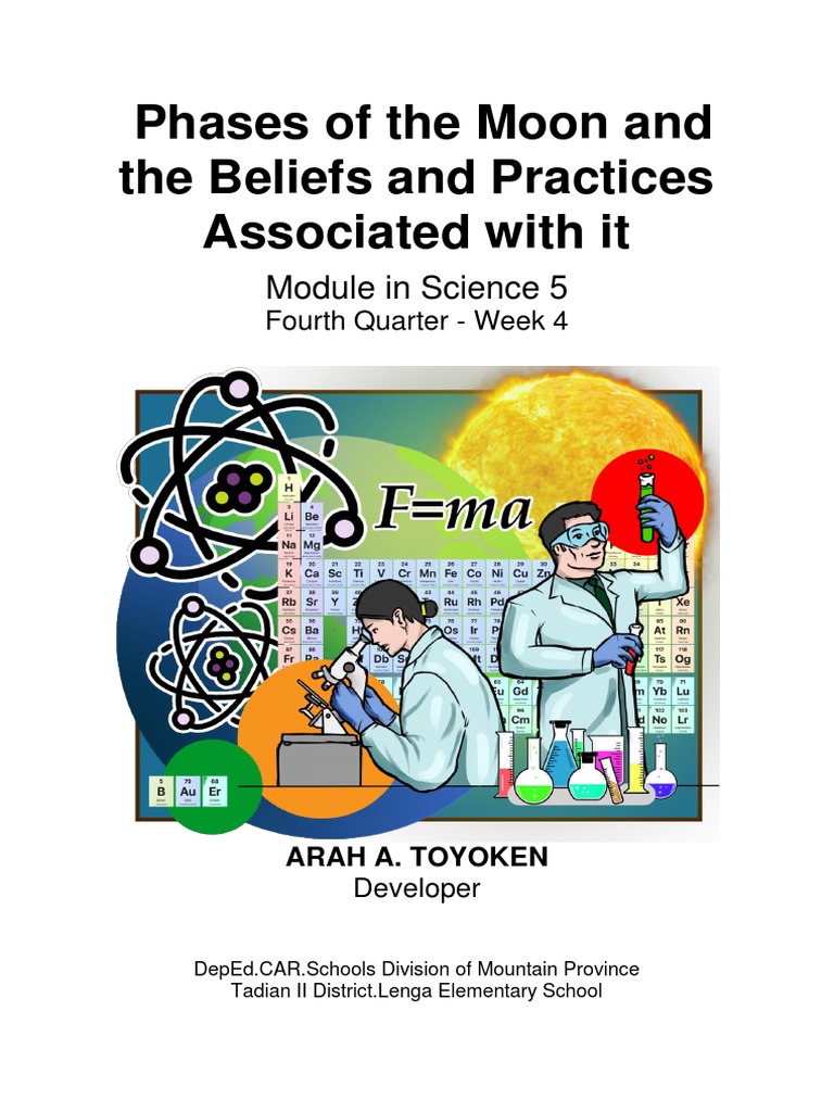 Sci5-Q4-W4-Phases-of-the-Moon-and-Beliefs- | PDF | Moon | Tide