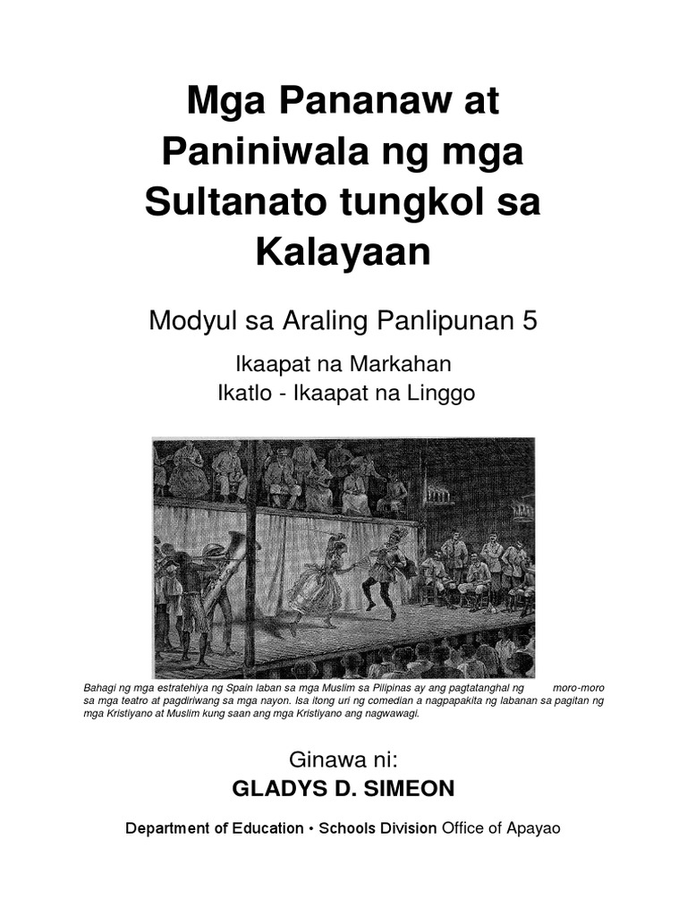 AP5 - q4 - w3-4 - Mga Pananaw at Paniniwala NG Mga Sultanato Tungkol Sa ...
