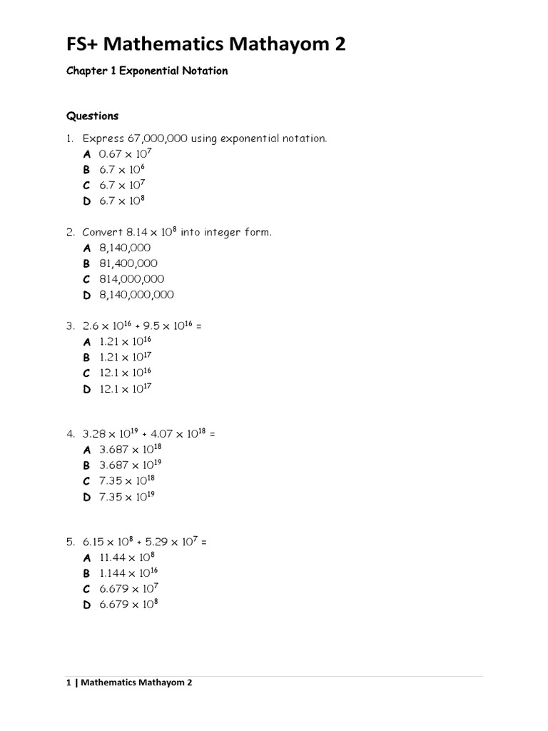 FS Maths M2 Test Paper | PDF | Area | Numbers