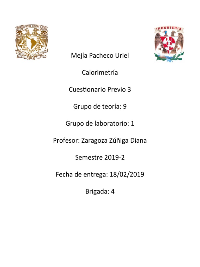 Previo 3 Termodinamica | PDF | Calor | Termodinámica